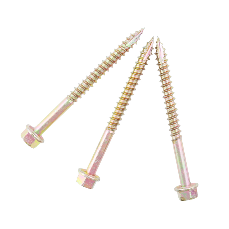 Yellow Zinc Hex Head Screw with Cut Point