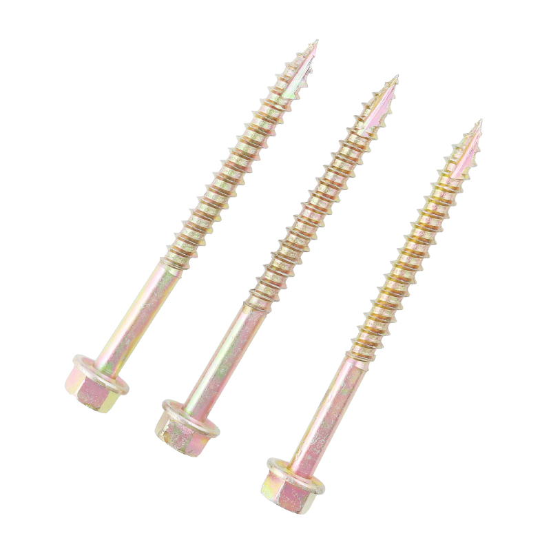 Yellow Zinc Hex Head Screw with Cut Point