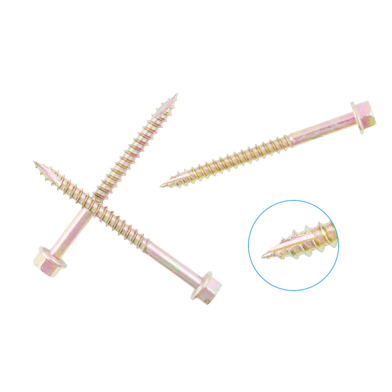 Yellow Zinc Hex Head Screw with Cut Point