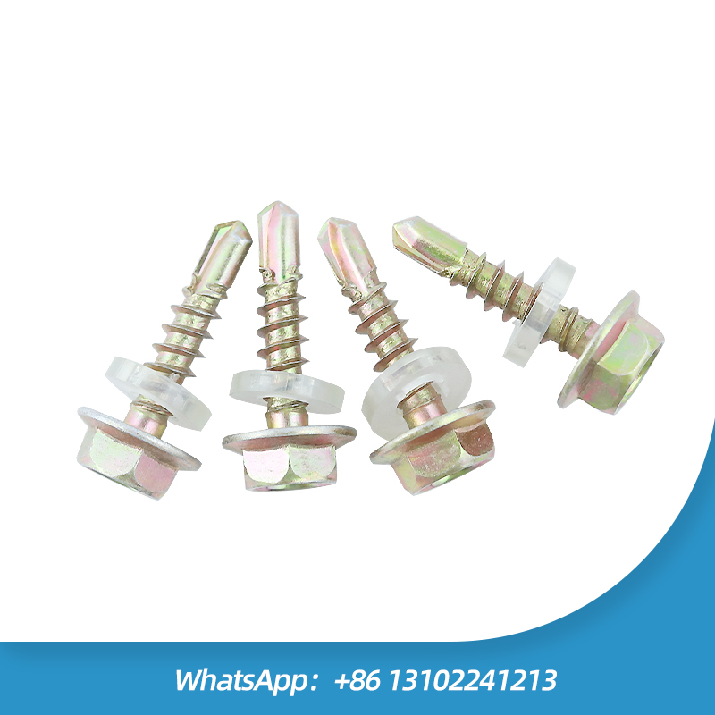 Yellow Zinc Self Drilling Hex Head Screws With RubberEPDM Washer