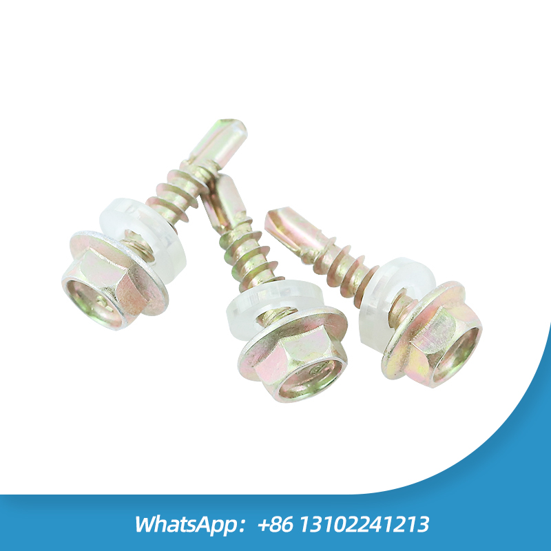 Yellow Zinc Self Drilling Hex Head Screws With RubberEPDM Washer
