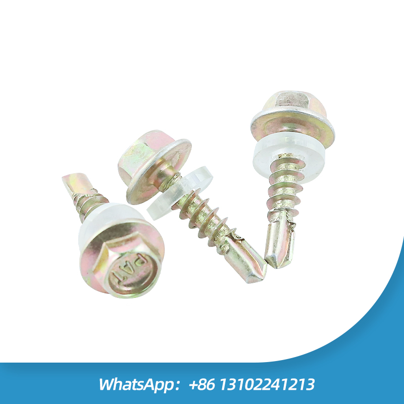 Yellow Zinc Self Drilling Hex Head Screws With RubberEPDM Washer